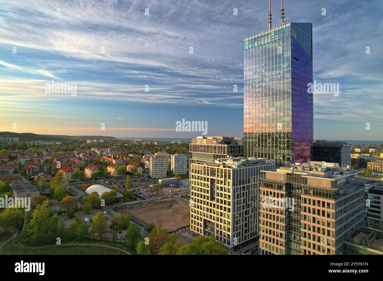 Drone View of Gdańsk's Olivia Top Star, The Tallest Skyscraper ...