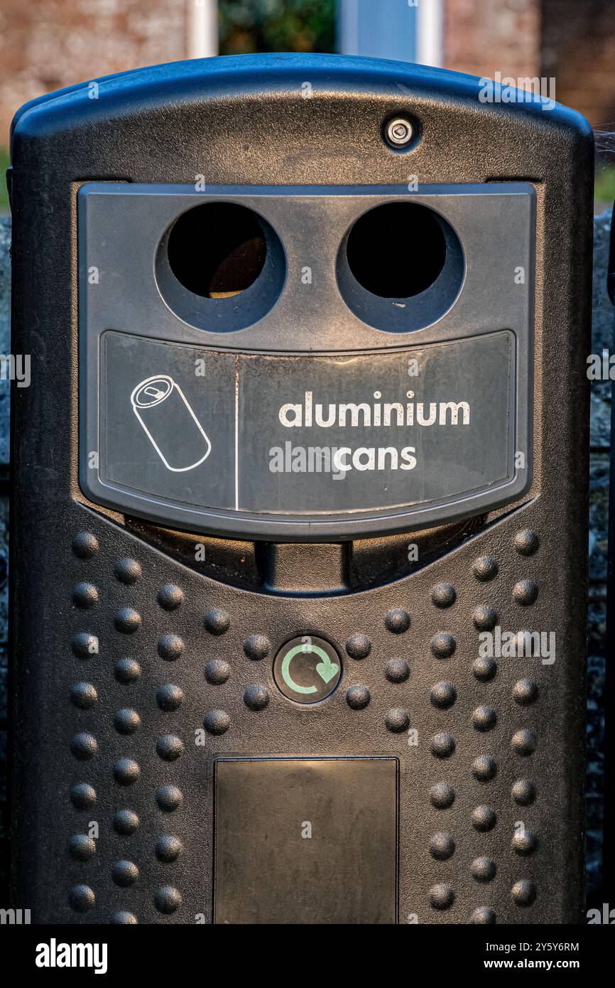 Recycling and general waste collection bins in a rural location. Credit ...