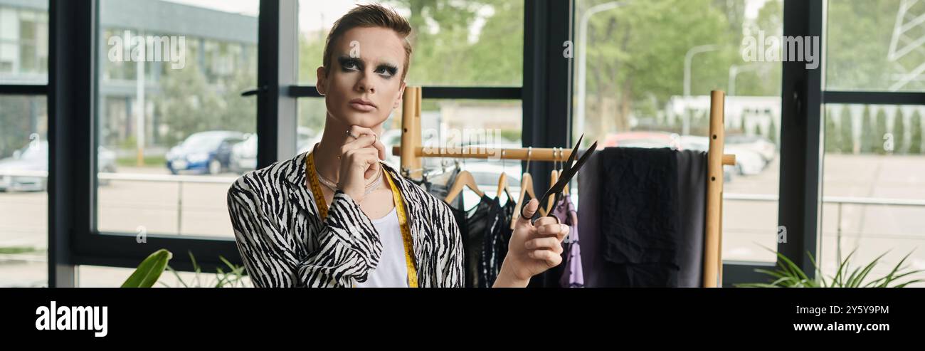 A stylish transgender fashion designer is creating innovative designs ...