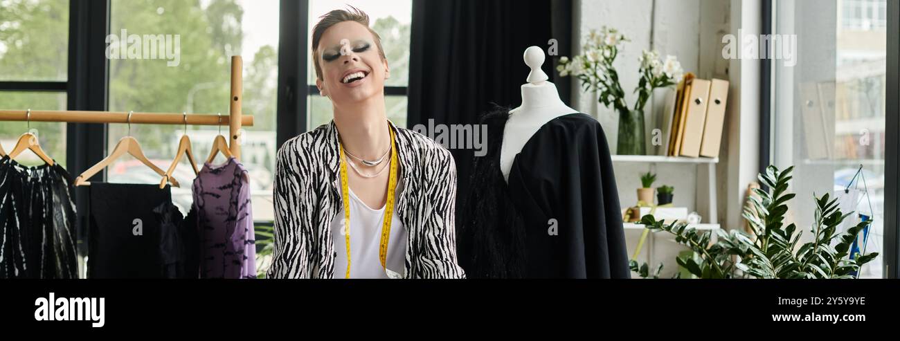 A fashionable transgender designer passionately creates and showcases ...
