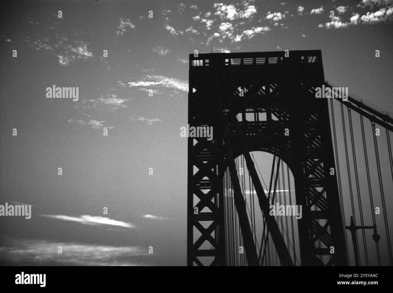 The George Washington Bridge in New York City spans the Hudson River C ...