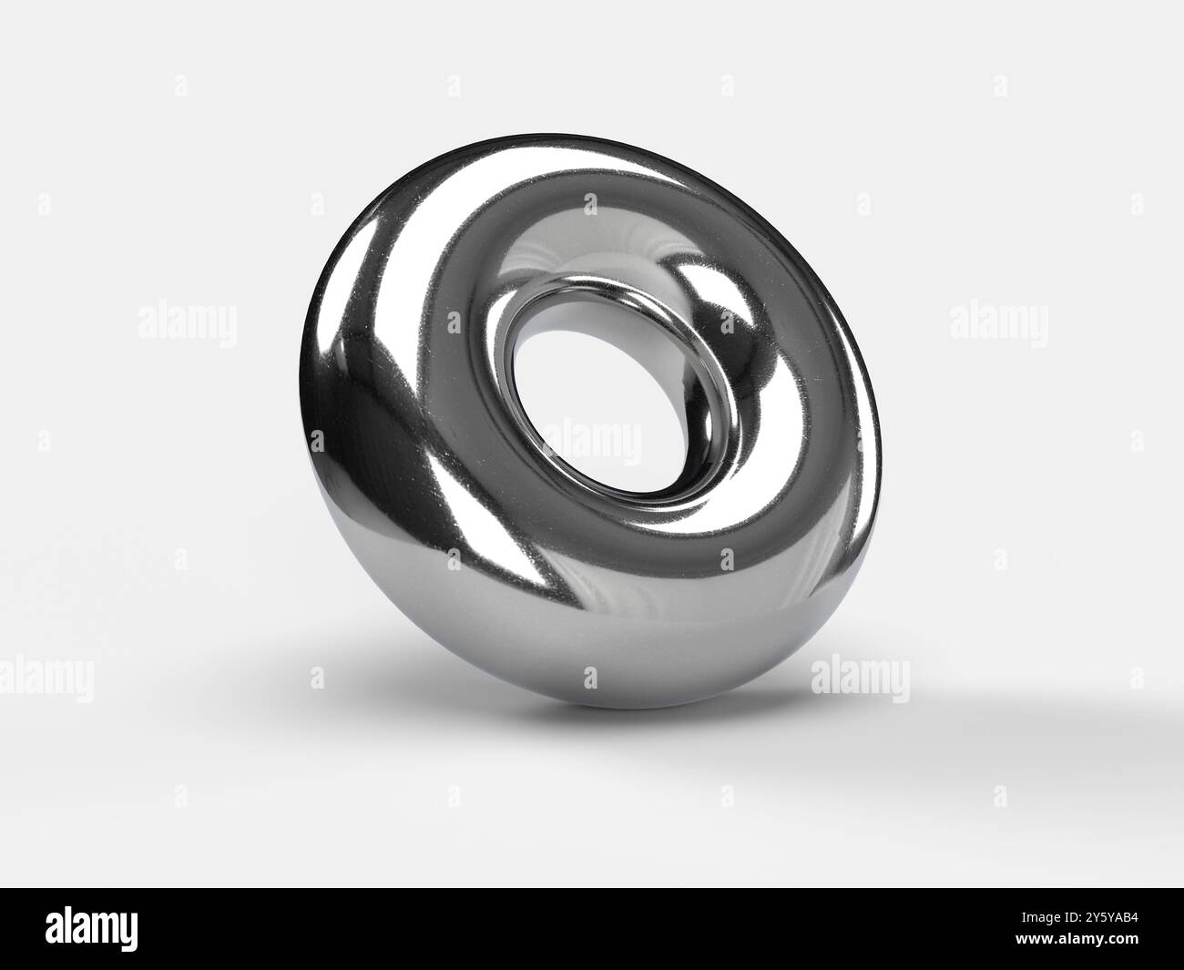 metal torus symbol isolated with shadow. 3d illustration Stock Photo ...