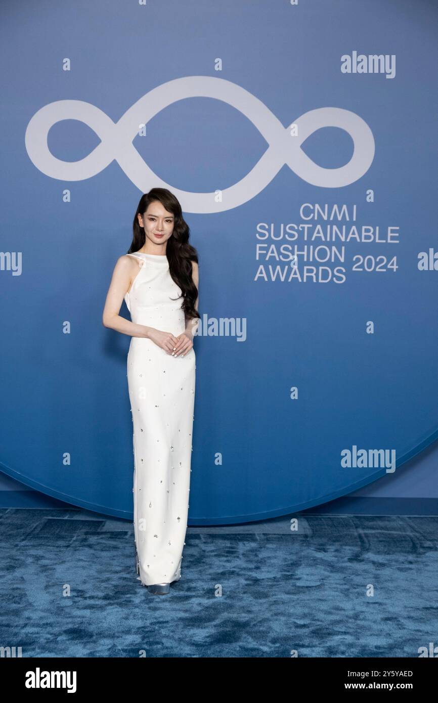 Italy. 22nd Sep, 2024. Stephy Qi Wei Milan Fashion Week - Women S/S 2025 2024 Sustainable ...