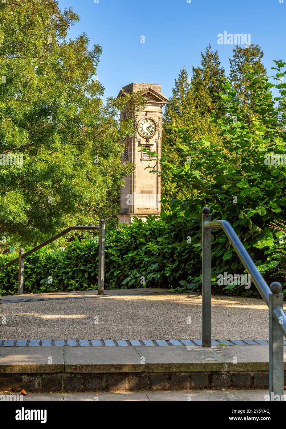 Clock Tower in Jephson Gardens, Leamington Spa, Warwickshire, UK Stock ...