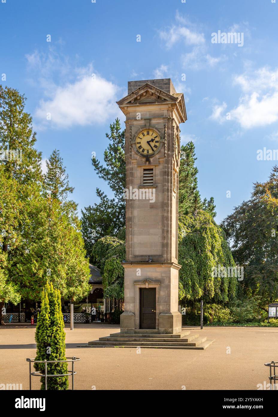 Clock Tower in Jephson Gardens, Leamington Spa, Warwickshire, UK Stock ...