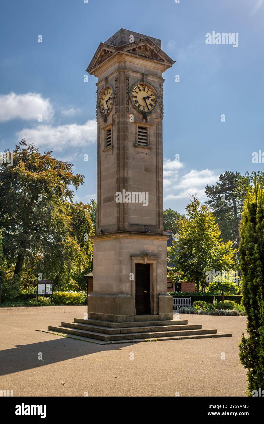 Clock Tower in Jephson Gardens, Leamington Spa, Warwickshire, UK Stock ...