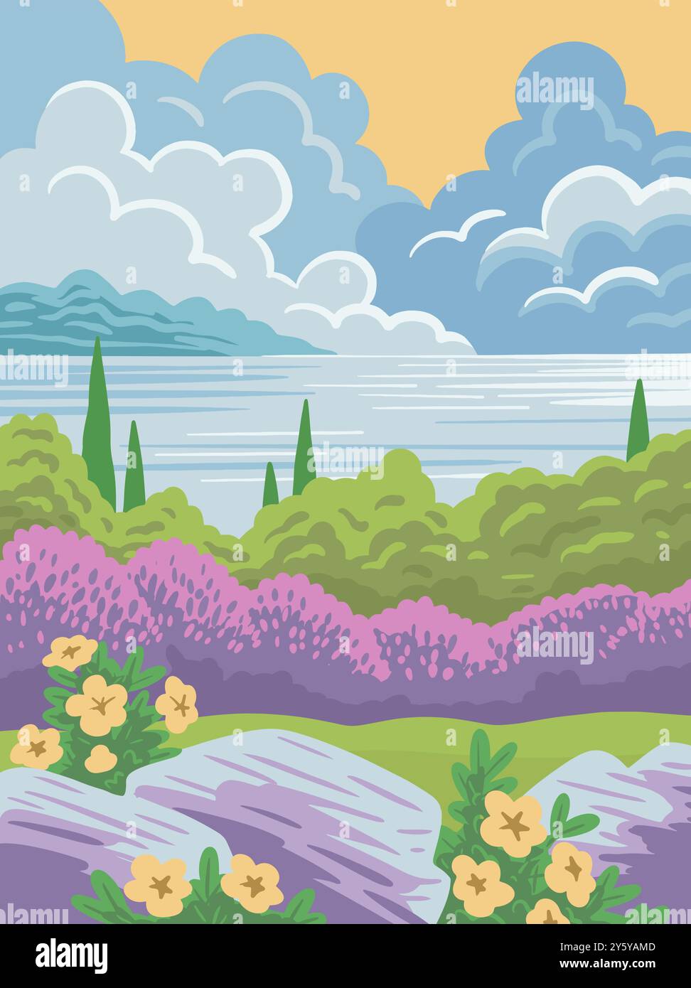 Coastal summer vacation Stock Vector Images - Alamy