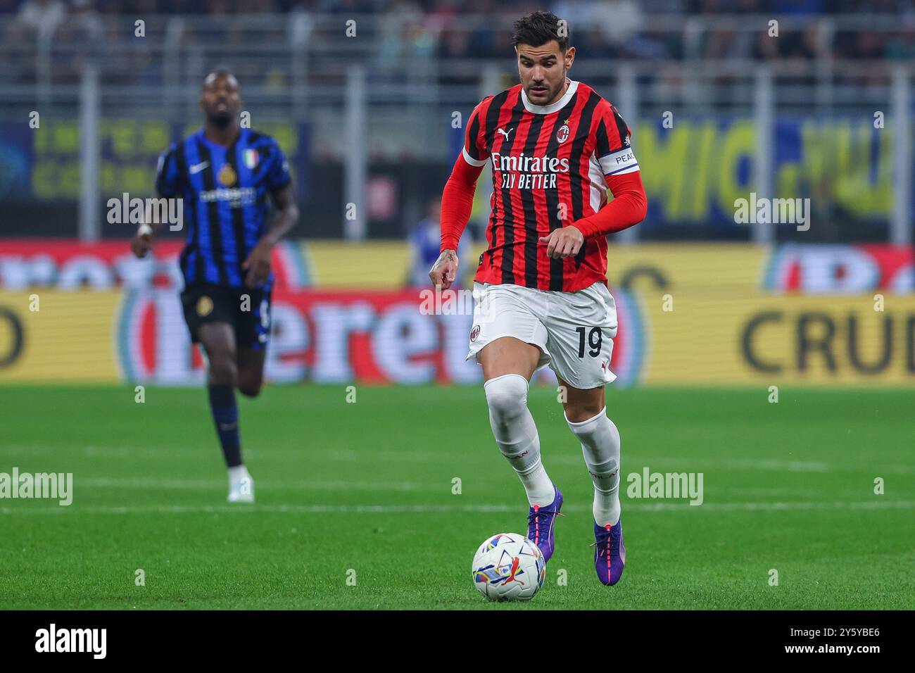 Theo Hernandez of AC Milan seen in action during Serie A 2024/25 ...