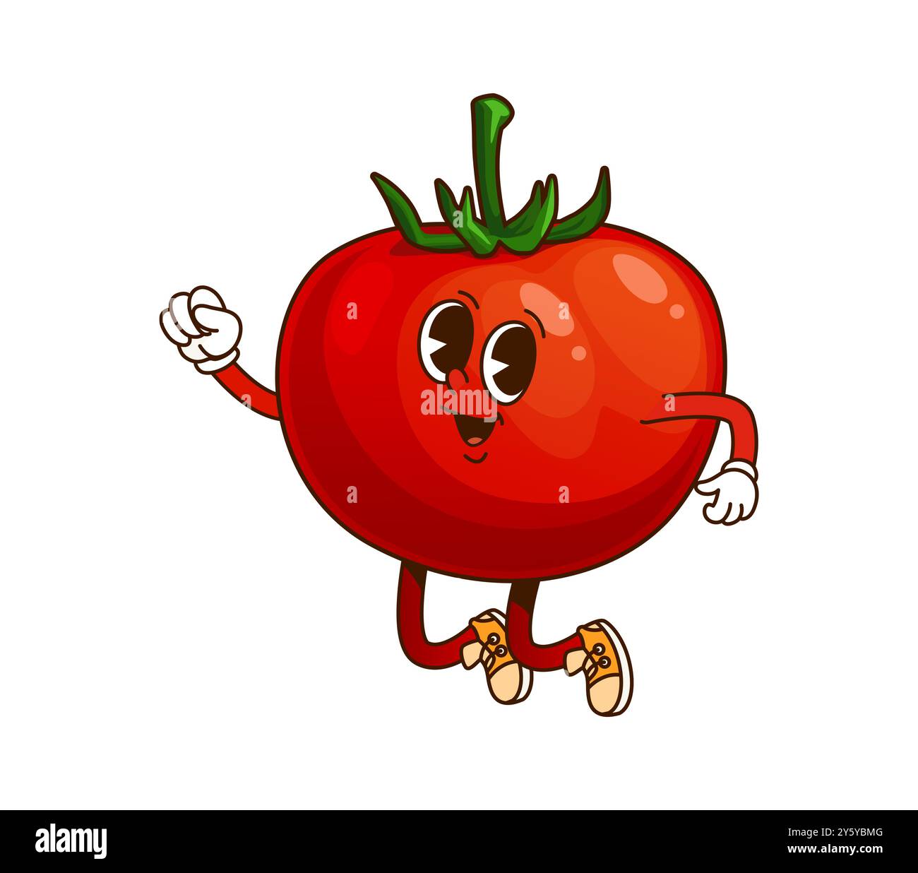 Cartoon groovy tomato thanksgiving character. Isolated vector cheerful ...