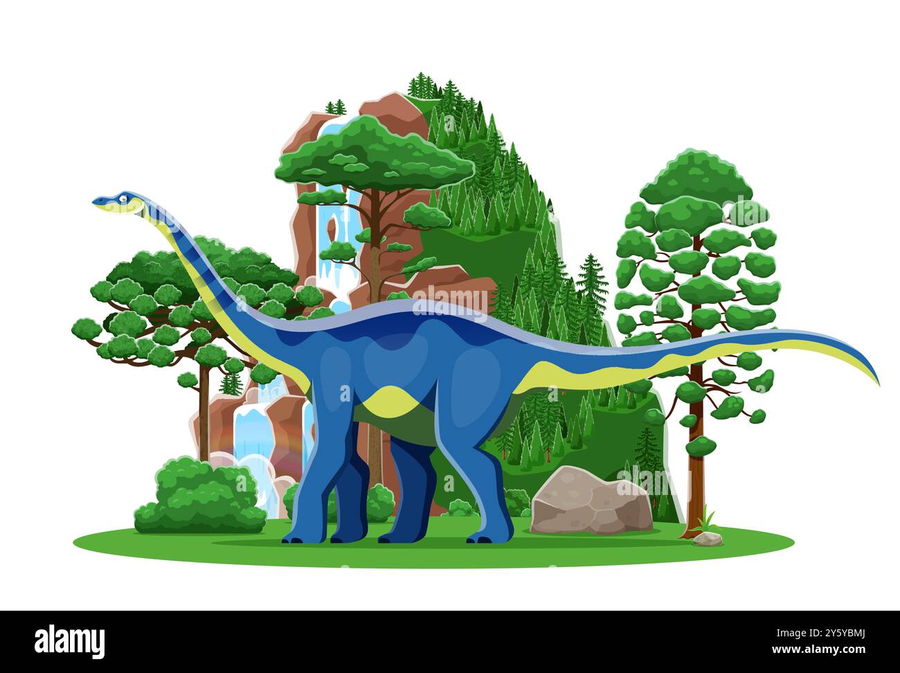Quaesitosaurus cartoon prehistoric dinosaur character. Isolated vector ...