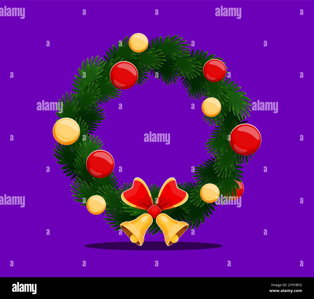 Christmas font alphabet, letter O as Xmas wreath for winter holiday ...