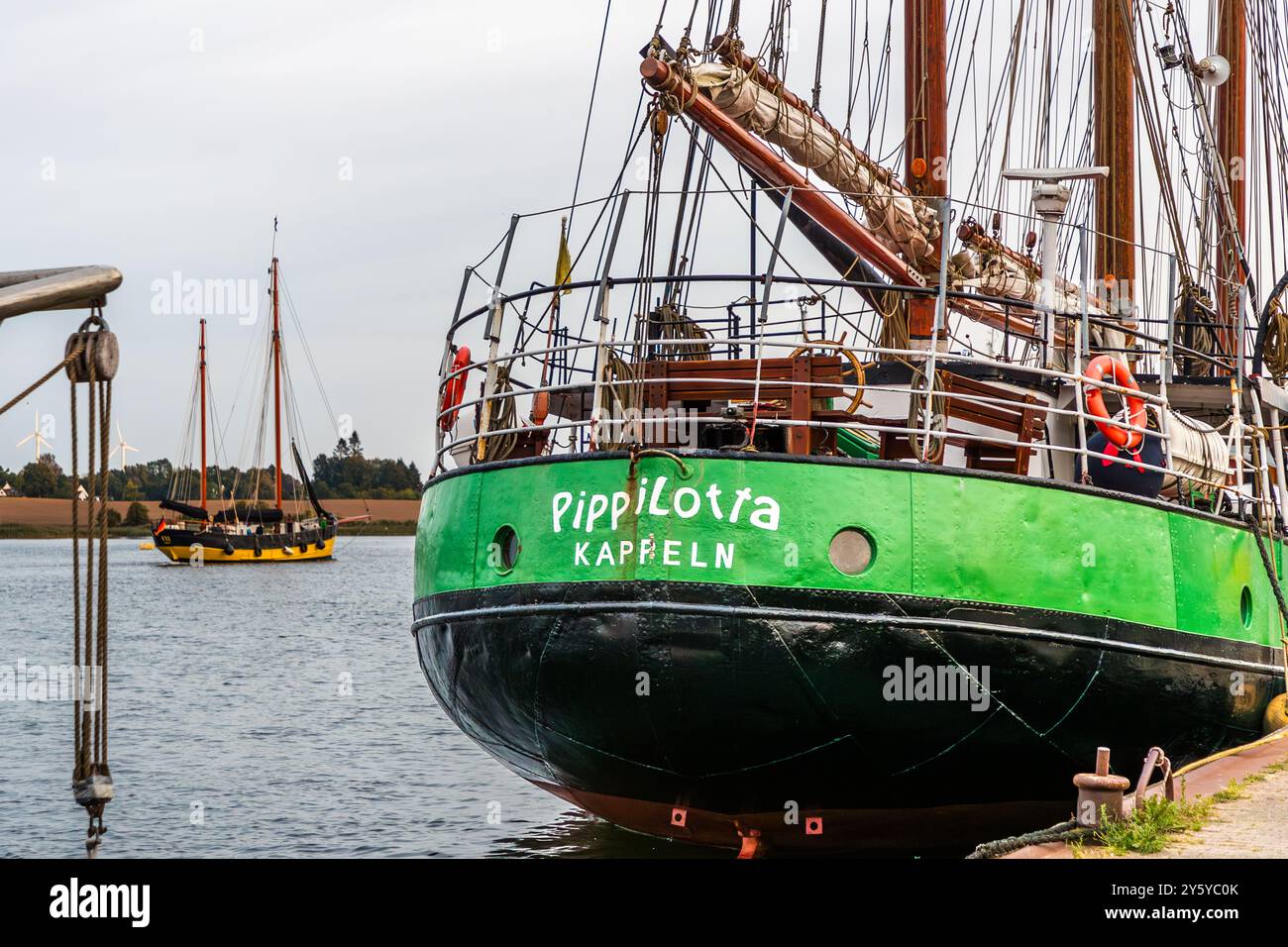 Training ship Pipilotta in the port of Kappeln on the Schlei. The ...