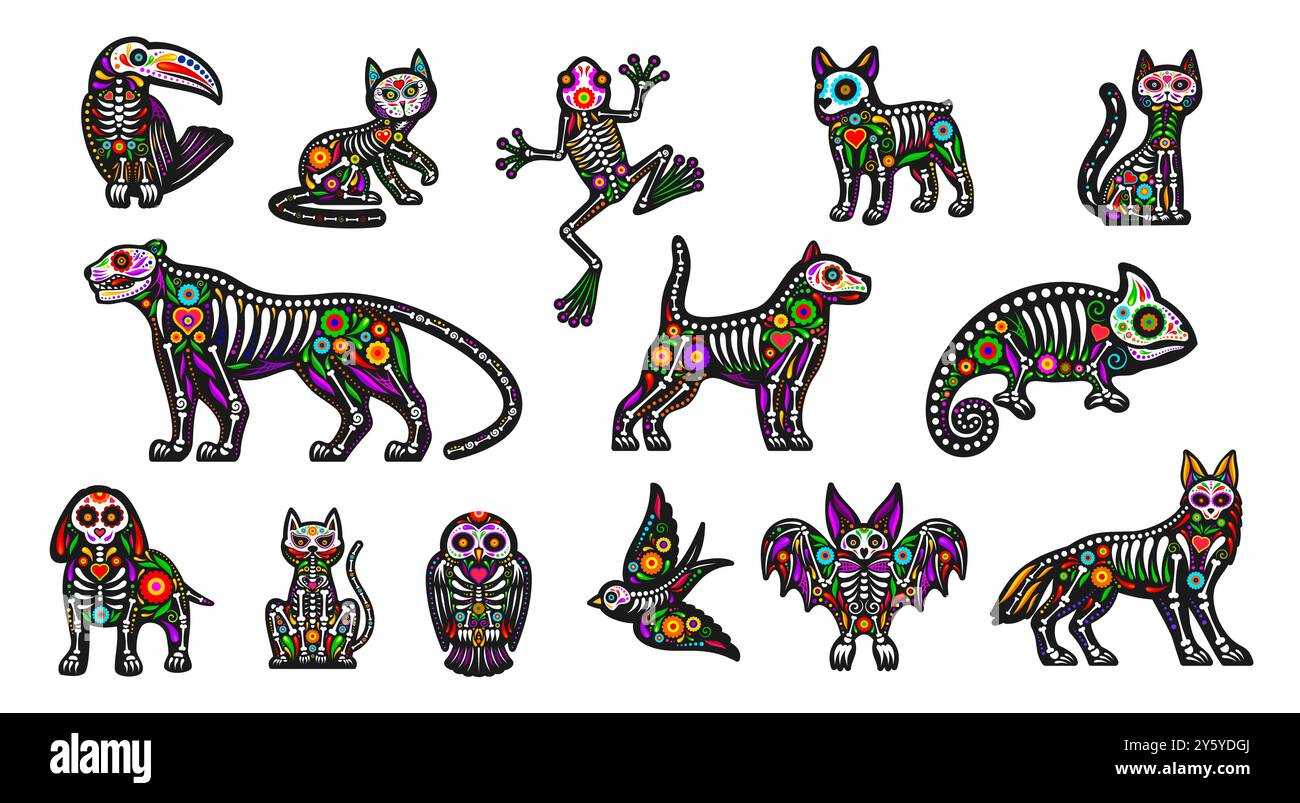 Day of the Dead mexican sugar animal skull tattoos. Dead Halloween ...