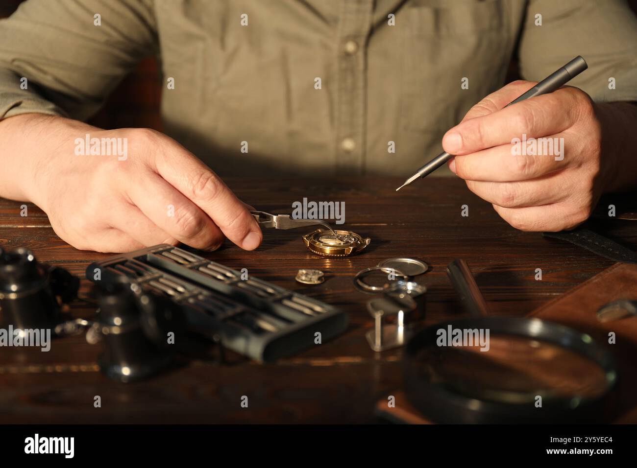 Time clock watch magnifying hi-res stock photography and images - Alamy