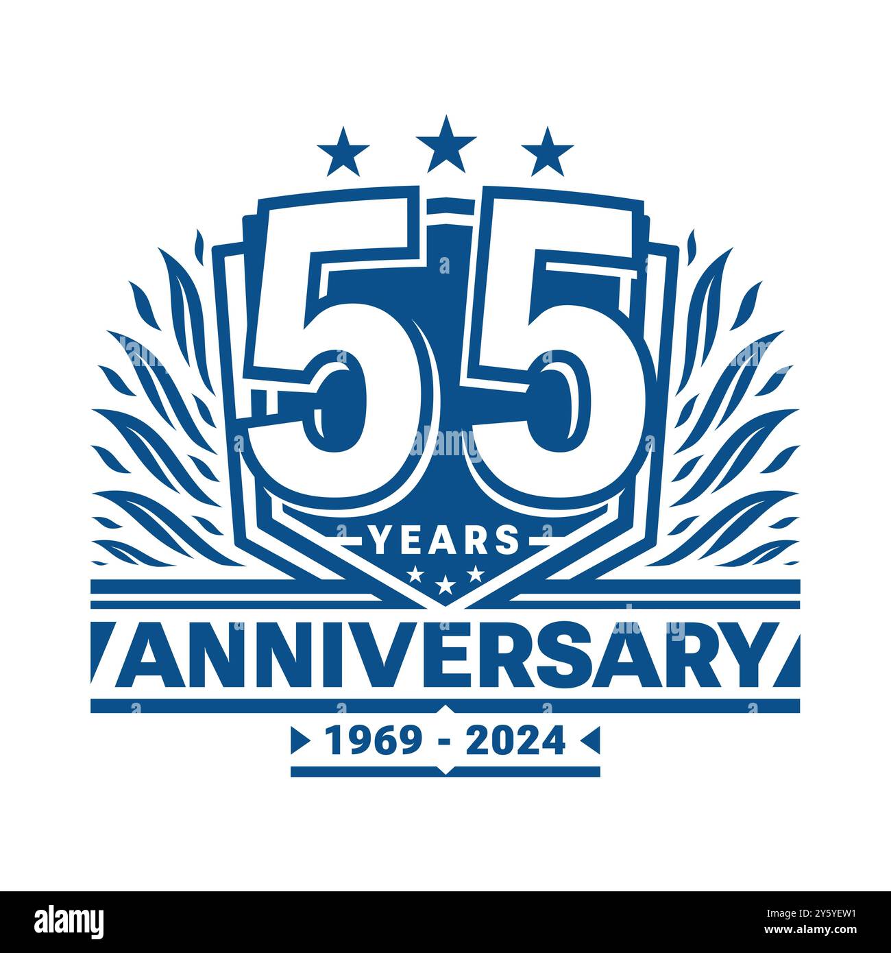 55 years anniversary celebration shield design template. 55th ...