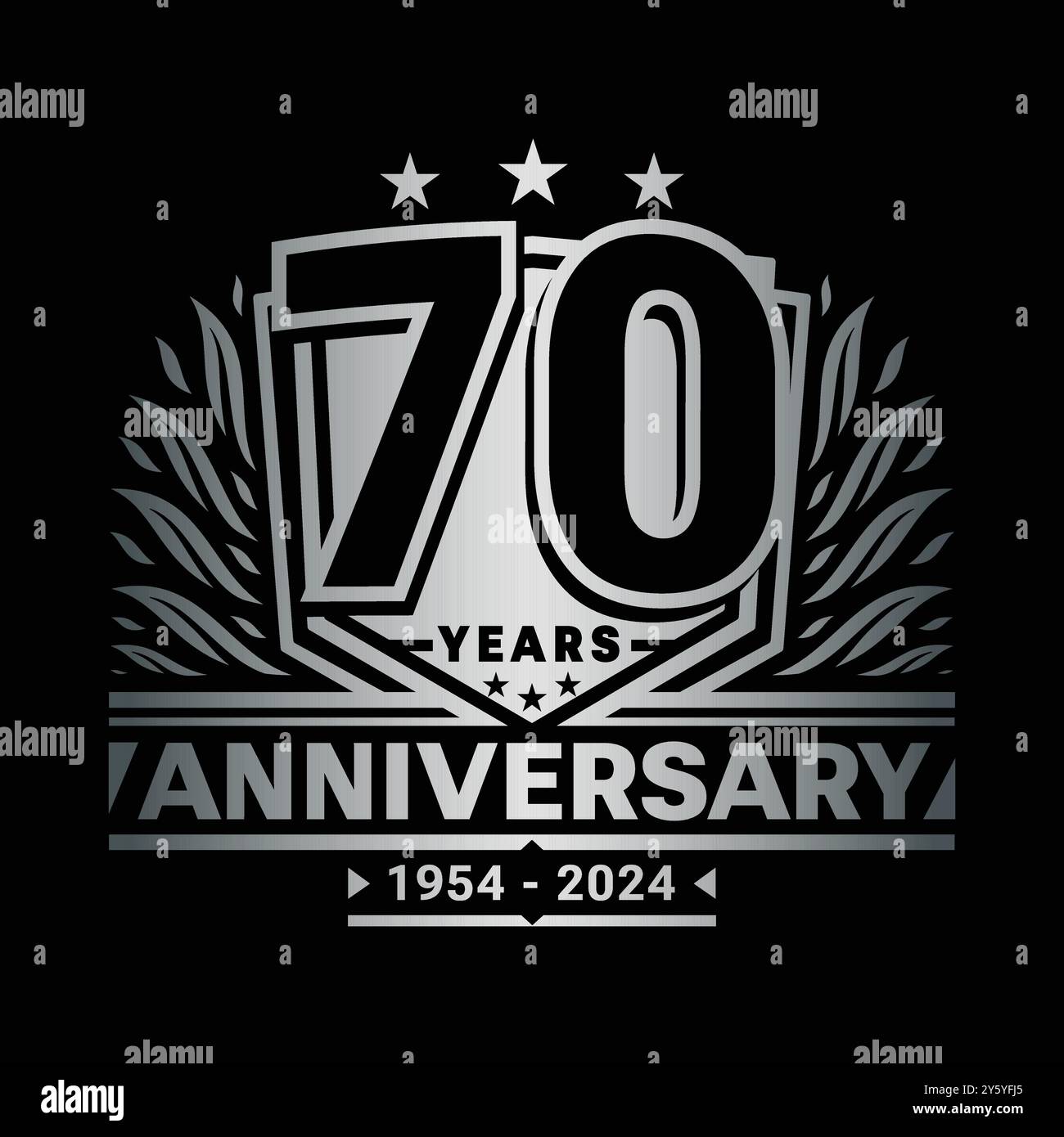 70 years anniversary celebration shield design template. 70th ...
