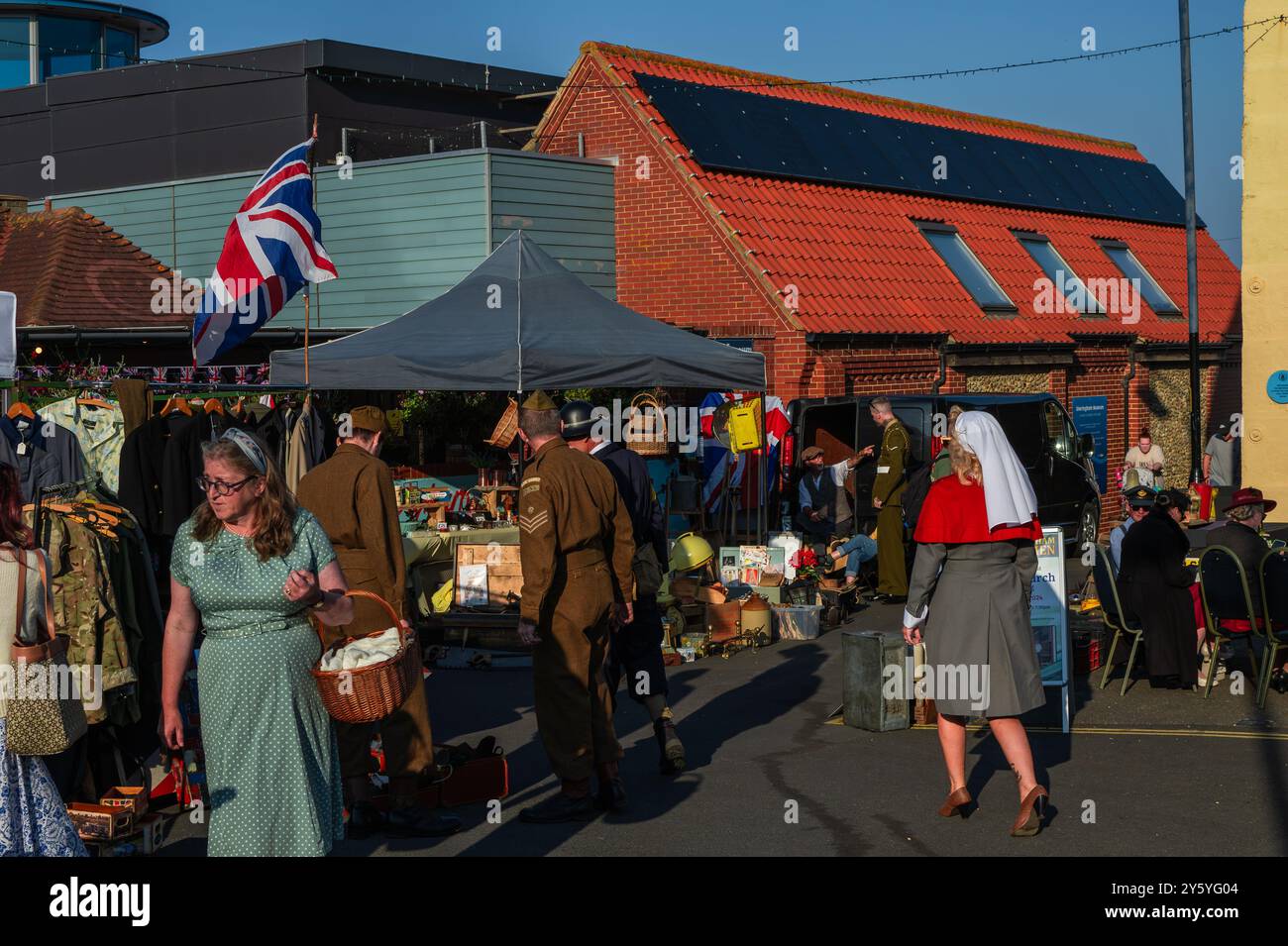 Holt, Norfolk, UK - SEPTEMBER 21 2024: People dressed in 1940s Vintage ...