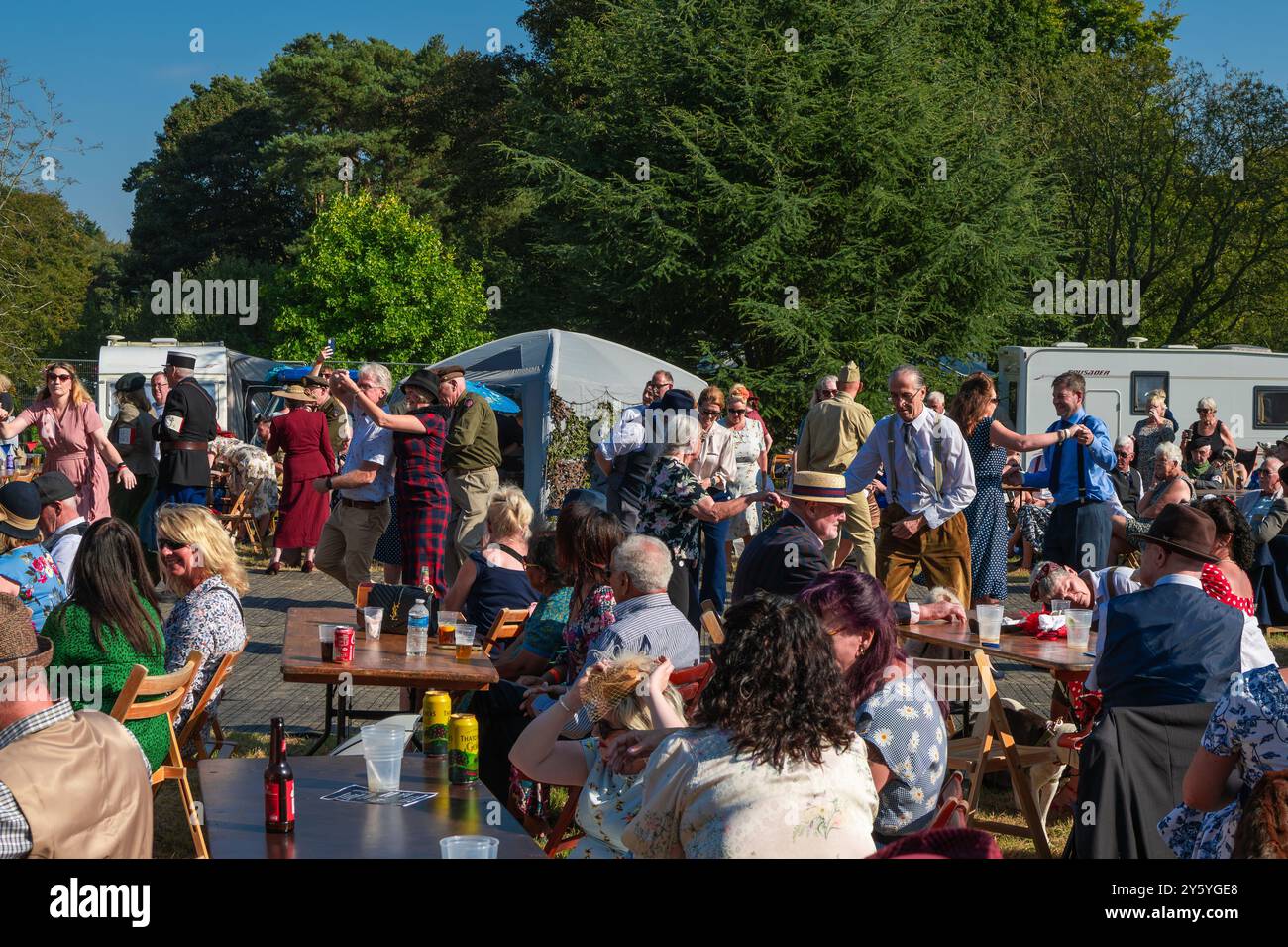 Holt, Norfolk, UK - SEPTEMBER 21 2024: People in vintage clothes ...