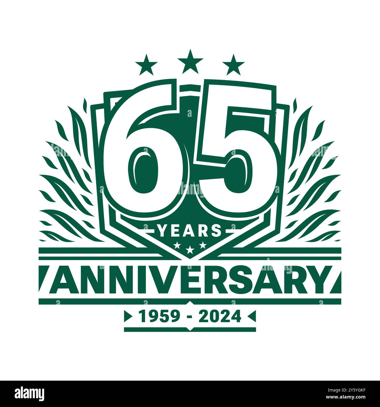 65 years anniversary celebration shield design template. 65th ...
