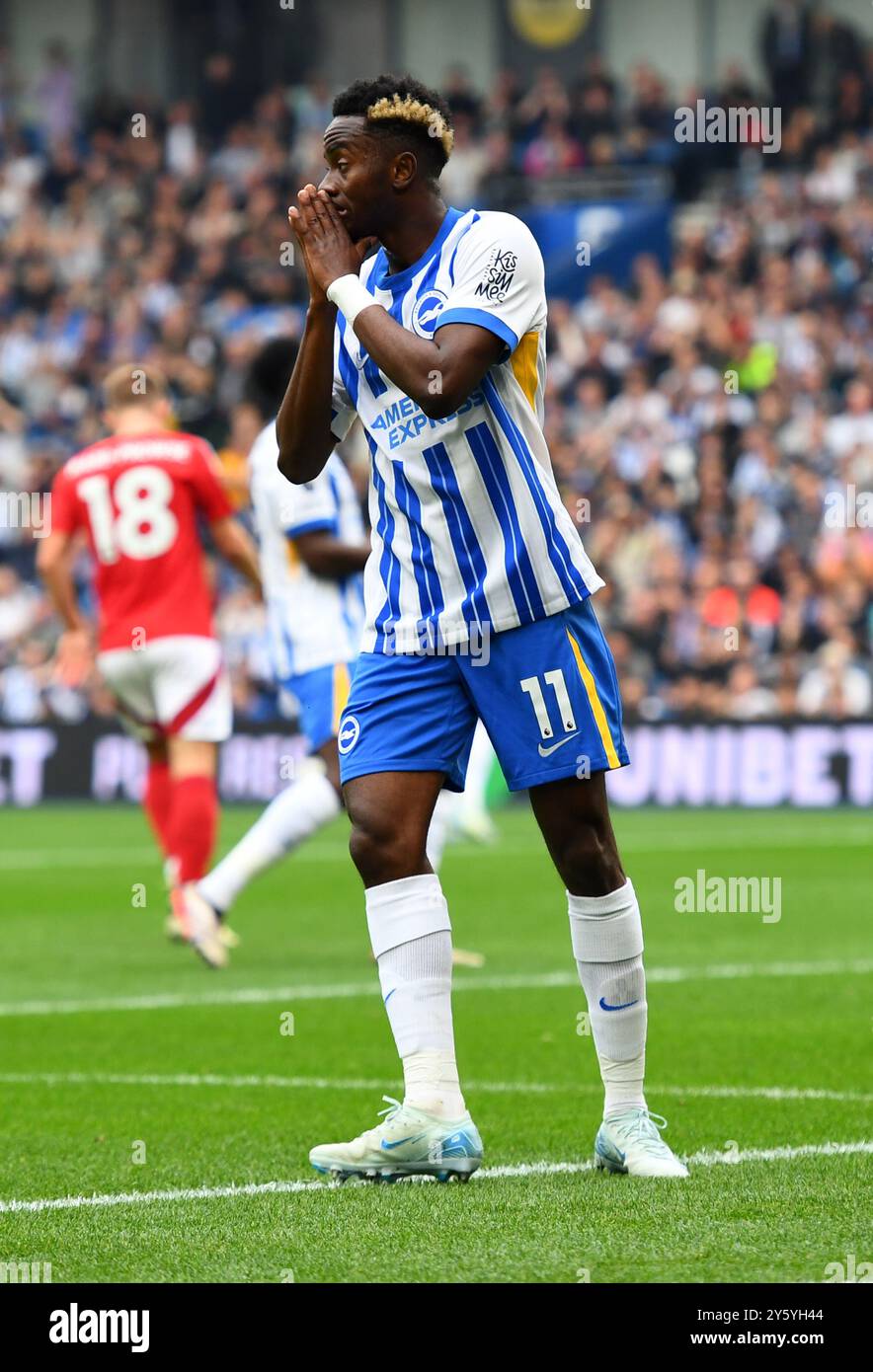 Simon Adingra of Brighton & Hove Albion looks dejected - Brighton ...
