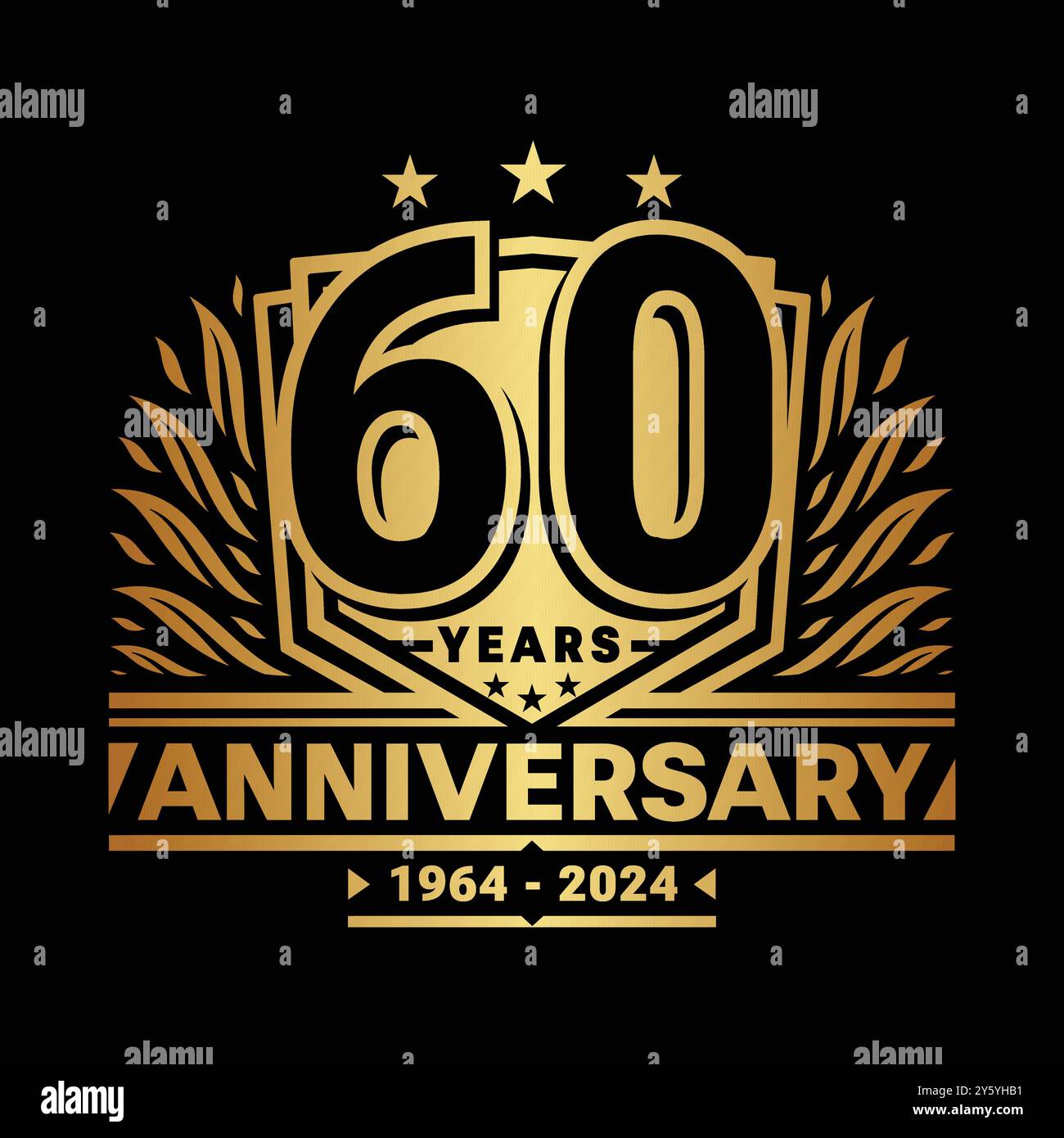 60 years anniversary celebration shield design template. 60th ...