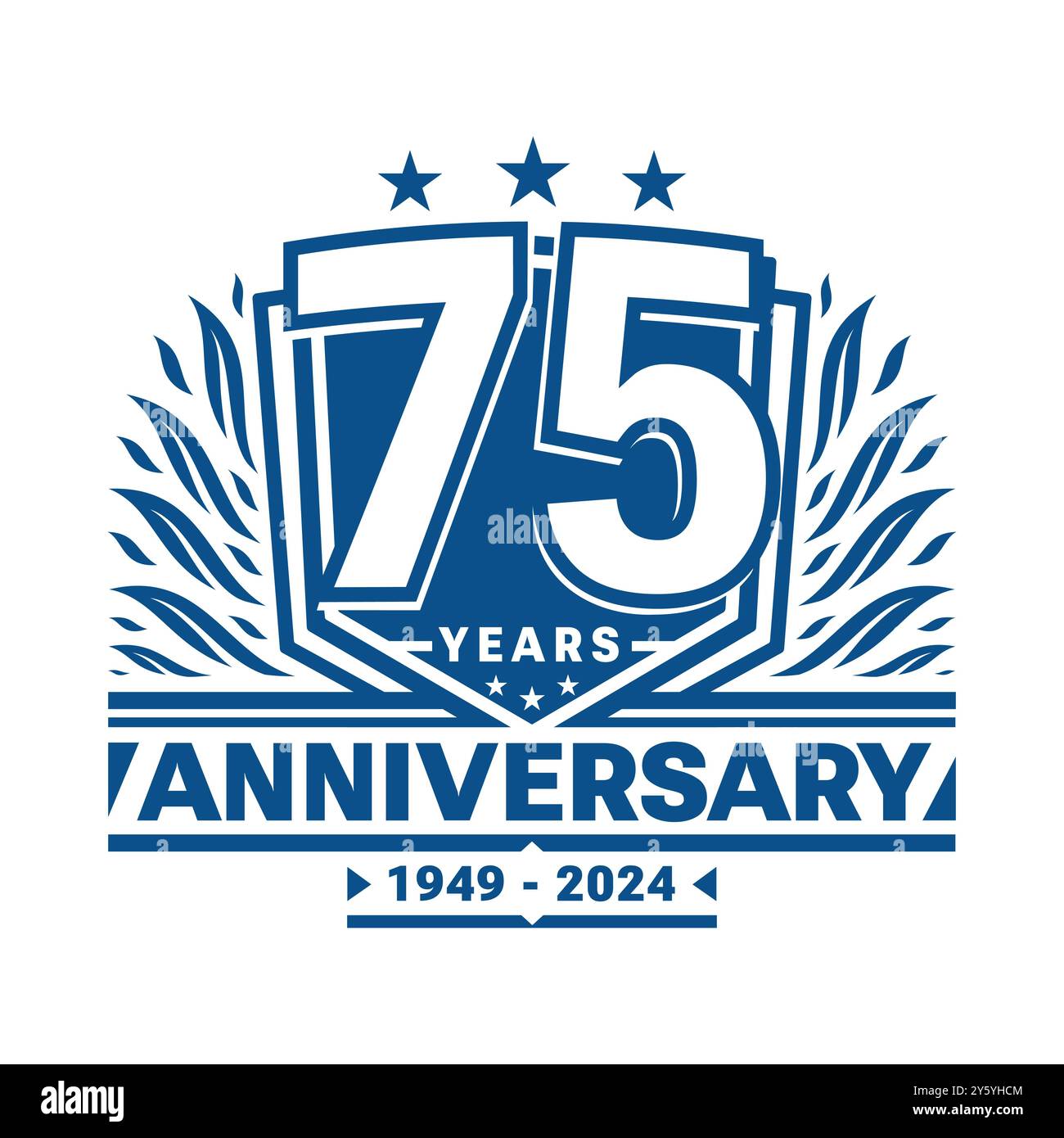 75 years anniversary celebration shield design template. 75th ...