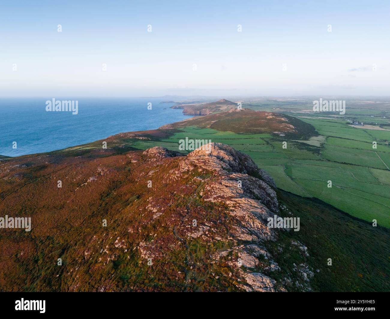 Carn Llidi from above. Pembrokeshire Coast National Park. Wales, UK ...
