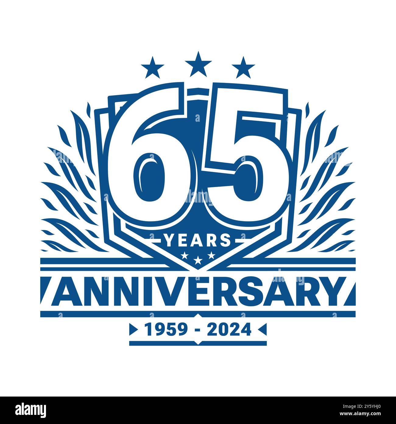 65 years anniversary celebration shield design template. 65th ...