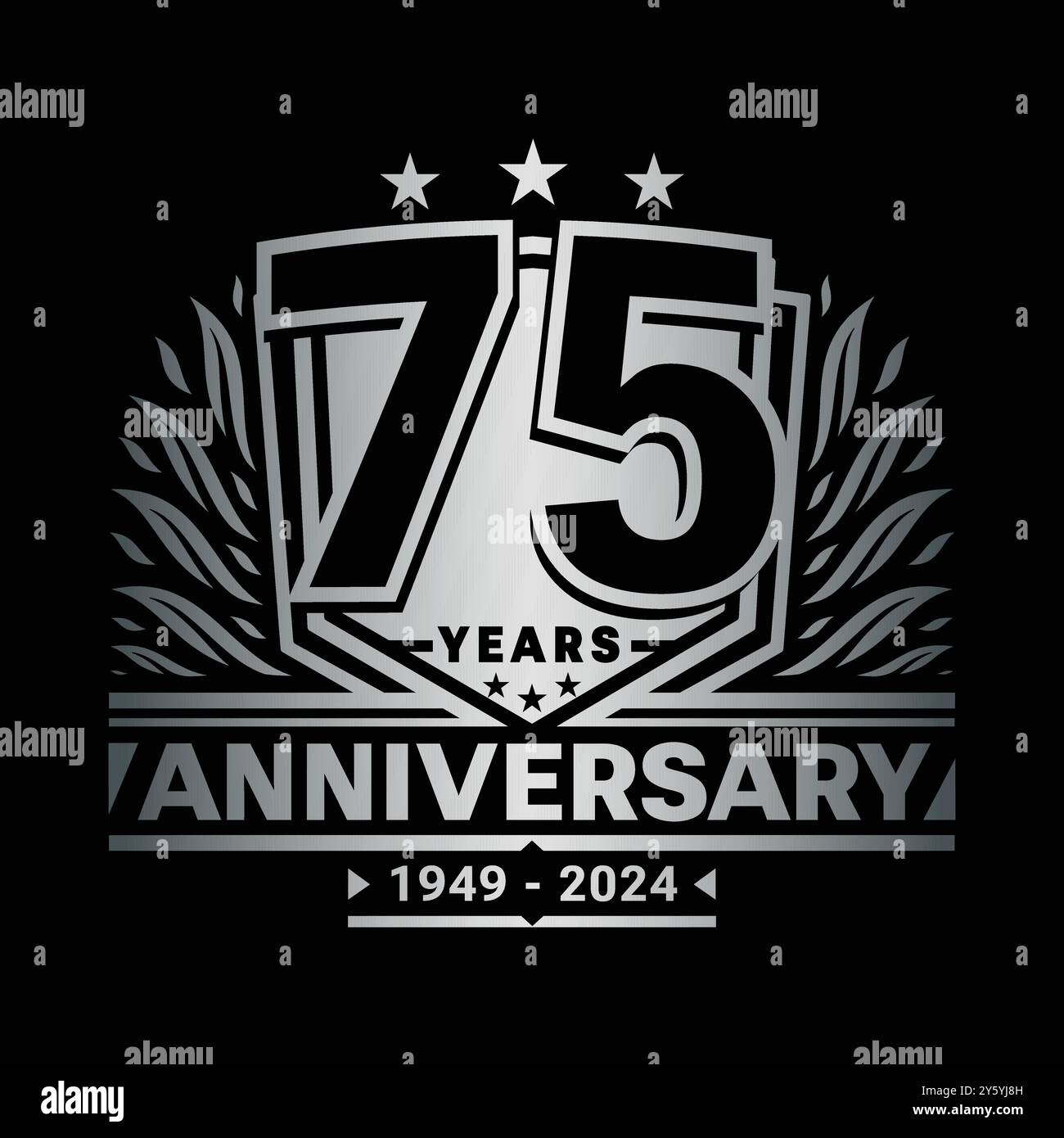 75 years anniversary celebration shield design template. 75th ...