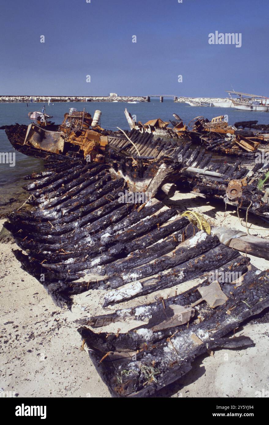 First Gulf War: 8th March 1991 Destroyed by the fleeing Iraqi Army, the ...