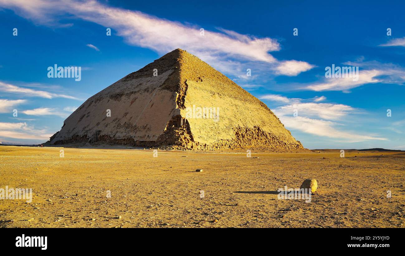Spectacular view of the Bent Pyramid, built by the Pharoah Snefuru is ...