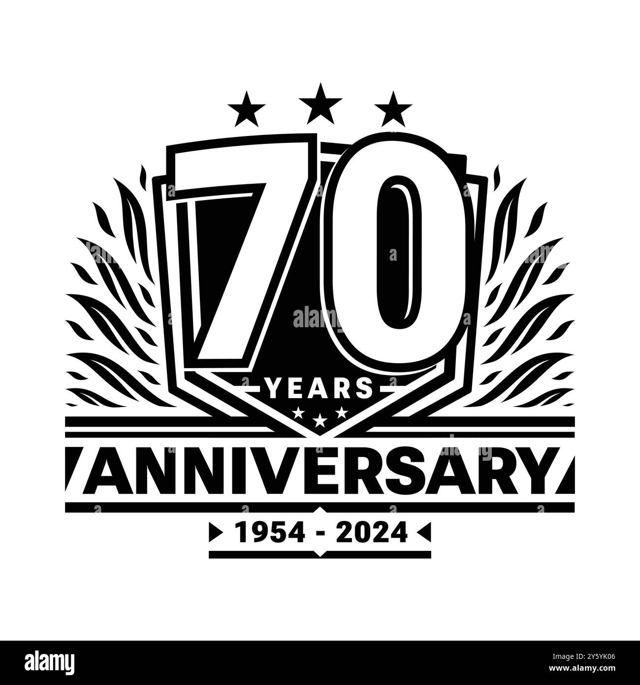 70 years anniversary celebration shield design template. 70th ...