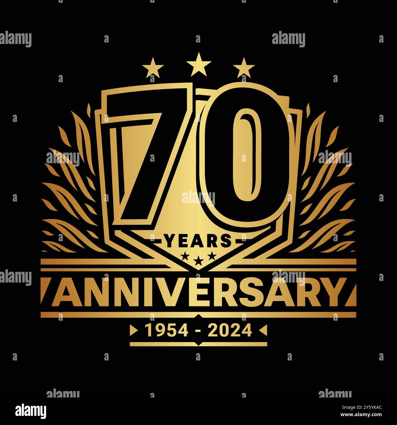 70 years anniversary celebration shield design template. 70th ...