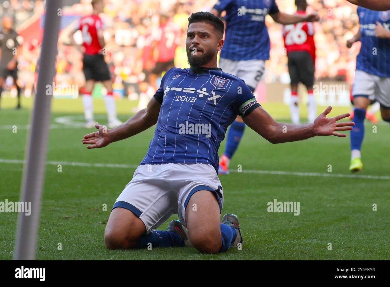Sam Morsy of Ipswich Town celebrates after scoring the equalising goal ...