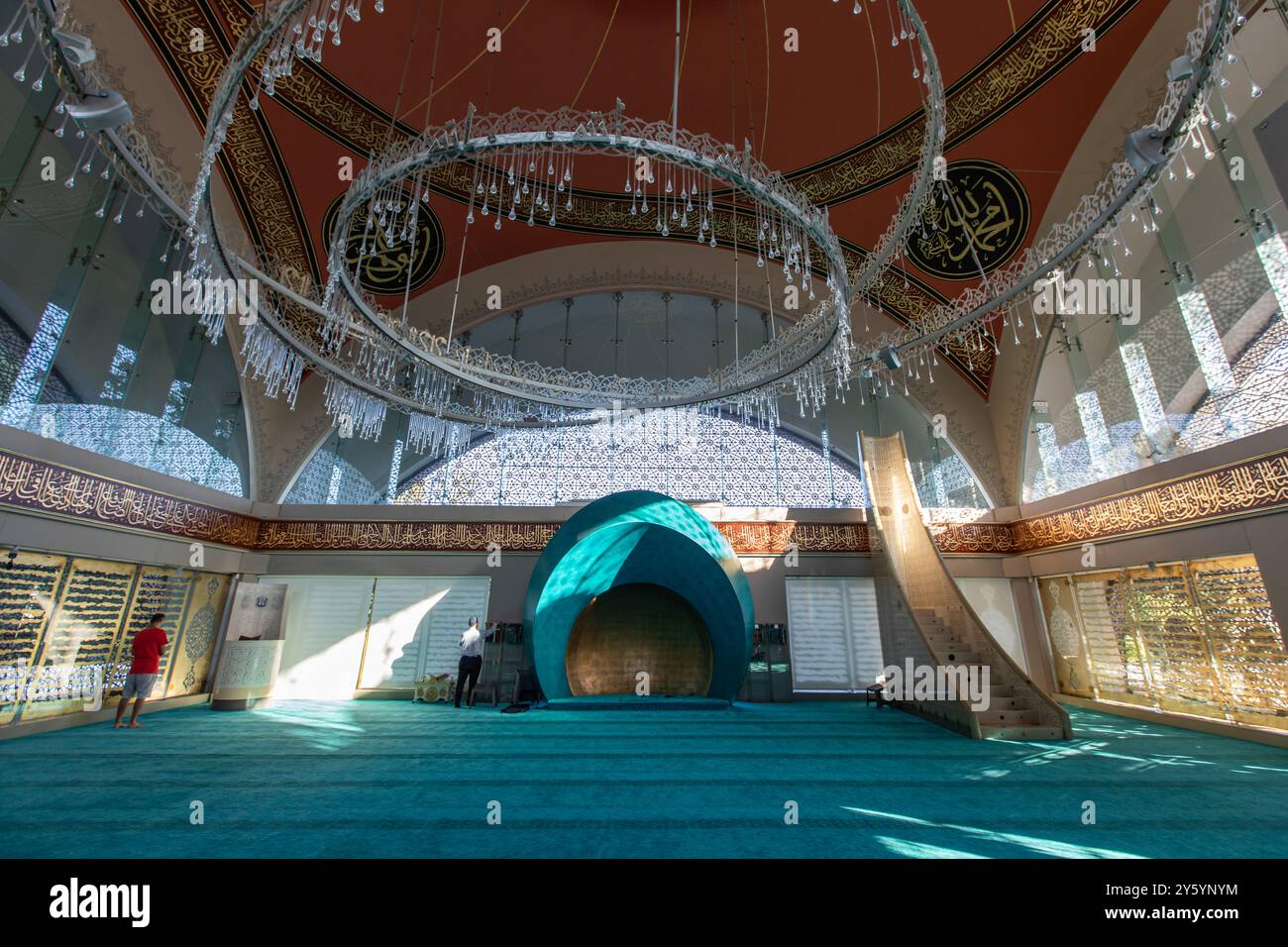 August 2024 - Istanbul: interns of the modern Sakirin Mosque designed ...