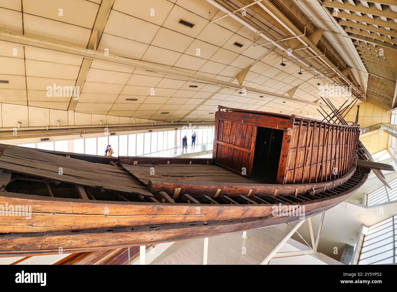 Great Solar Boat of Khufu, made of Lebanon cedar wood and discovered in ...