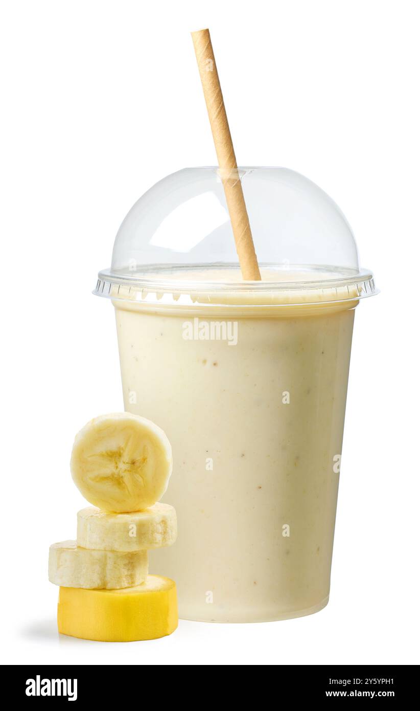 white banana, coconut and pineapple smoothie pina colada in take away ...