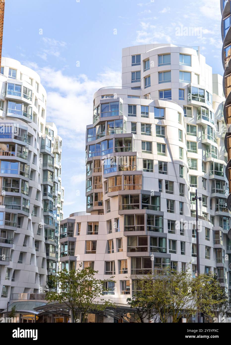 London Modern apartment complex in Battersea with curved facade and ...