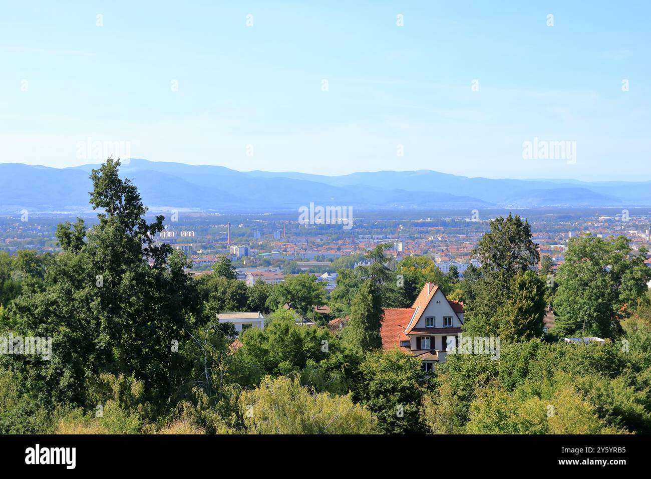 the View of Mulhouse from the Tower Tour du Belvédère, Alsace, France ...