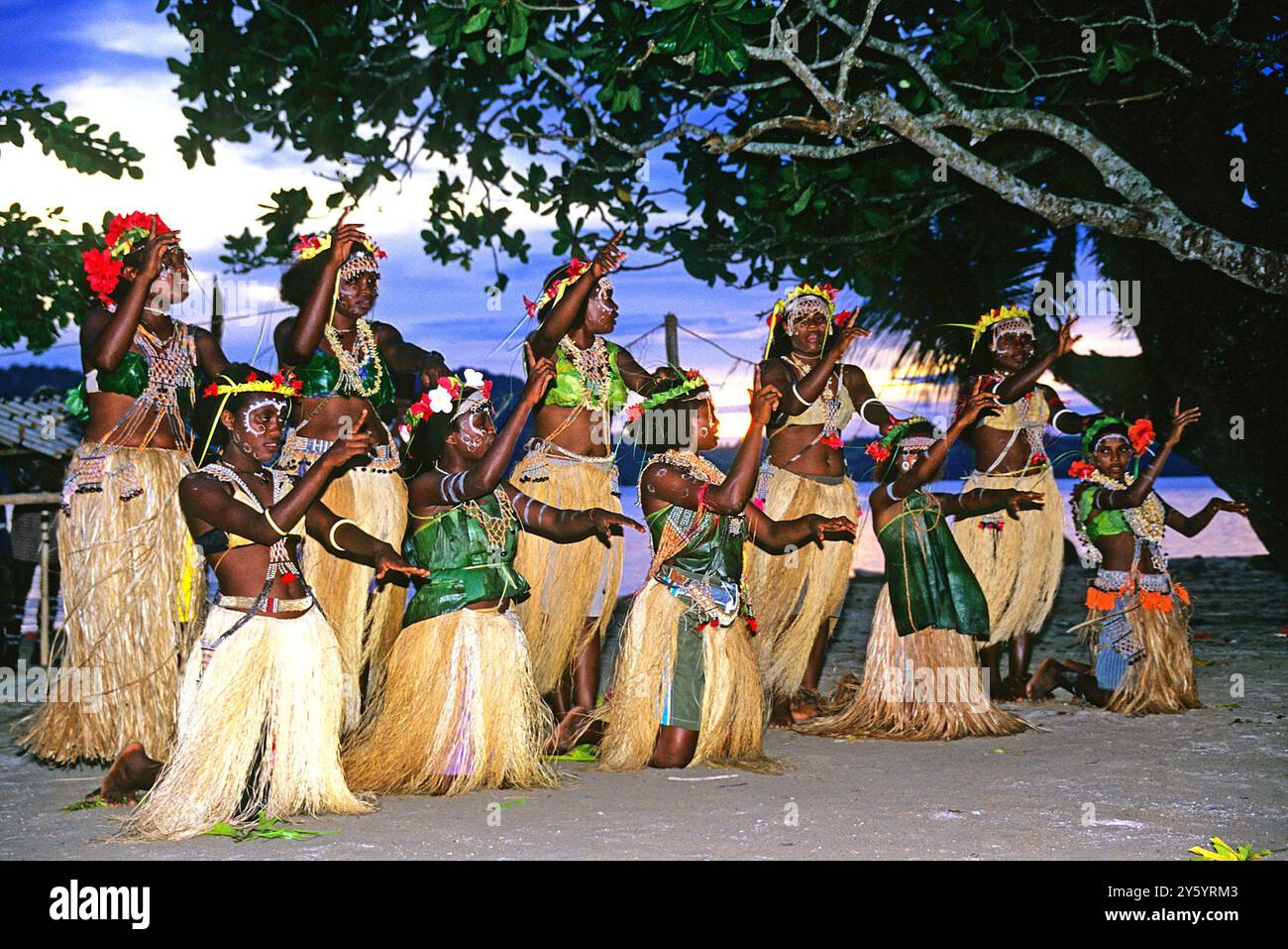 Traditional dance group, Solomon Islands Stock Photo - Alamy