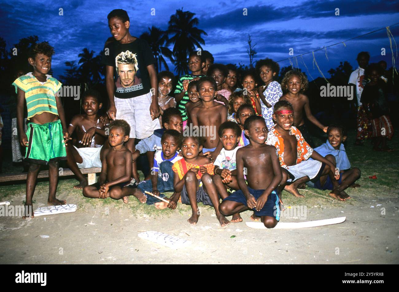 Group photo of village boys, Solomon Islands Stock Photo - Alamy