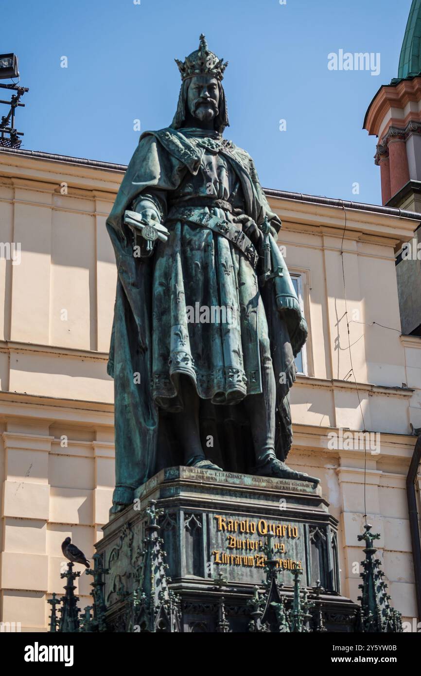 Prague charles landmarks statue king hi-res stock photography and ...