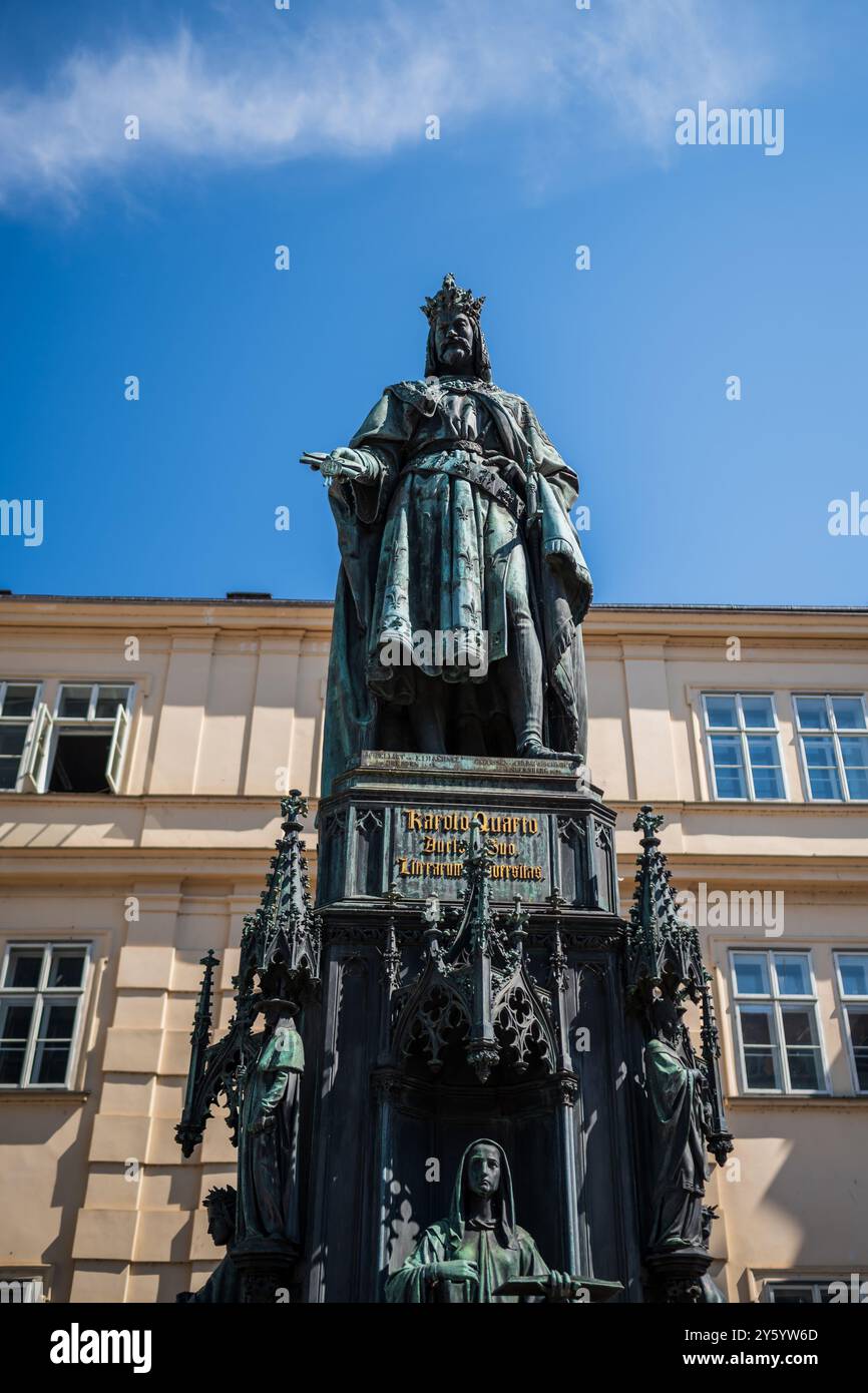 Prague charles landmarks statue king hi-res stock photography and ...