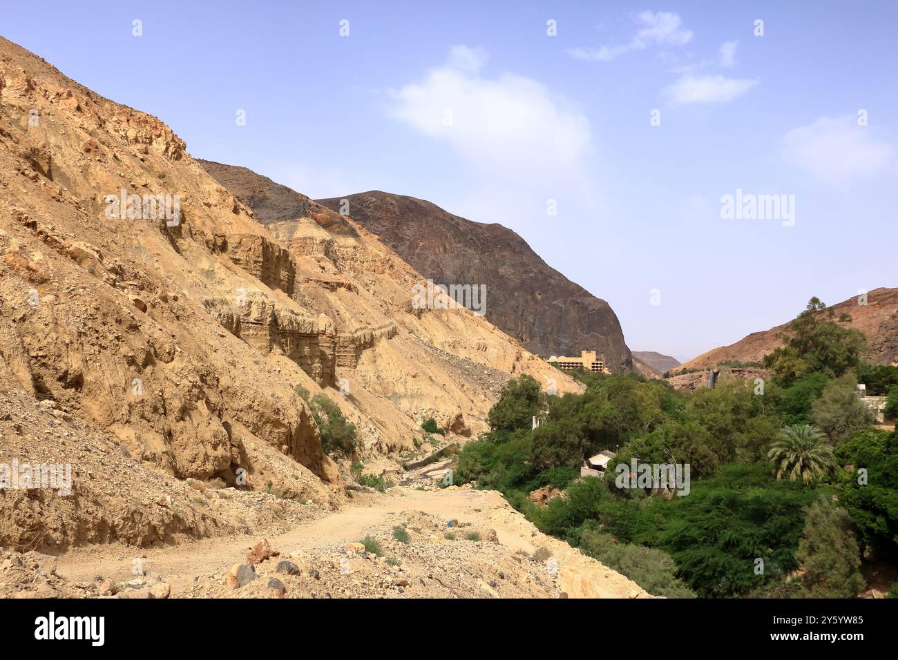 the mountain area landscape around the Ma'in hot springs in Jordan ...