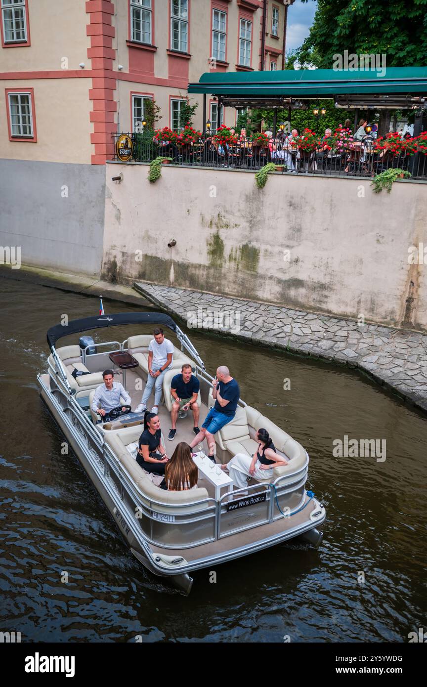 Boat tour in Prague Stock Photo - Alamy