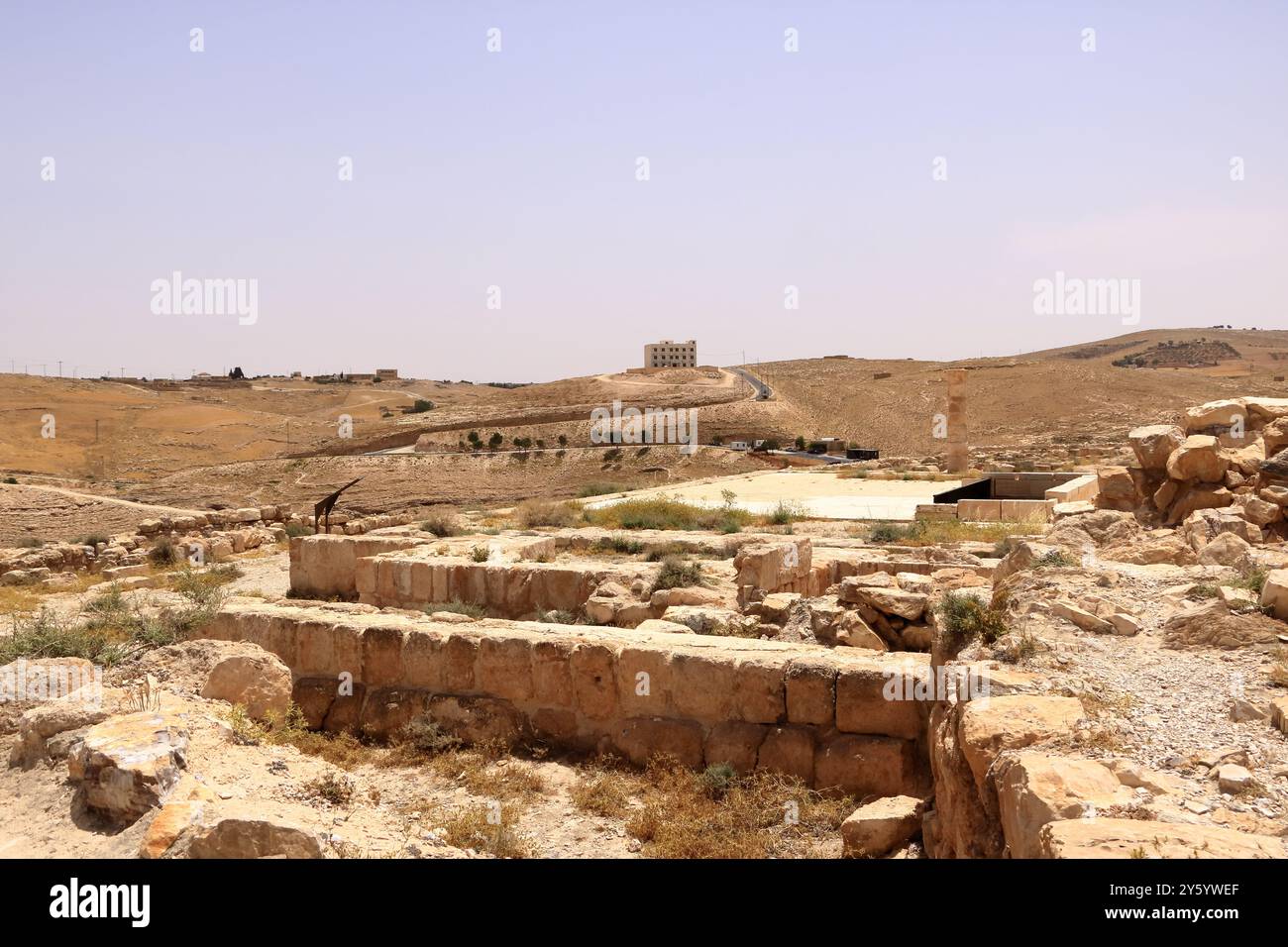 the Herod Castle ruins, Machaerus, fortified hilltop palace in Jordan ...