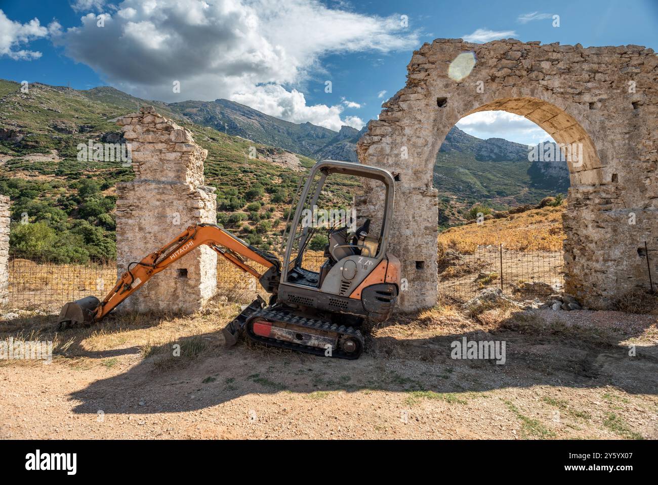 Karystos, September 18th 2024: Ruined Roman viaduct Stock Photo - Alamy