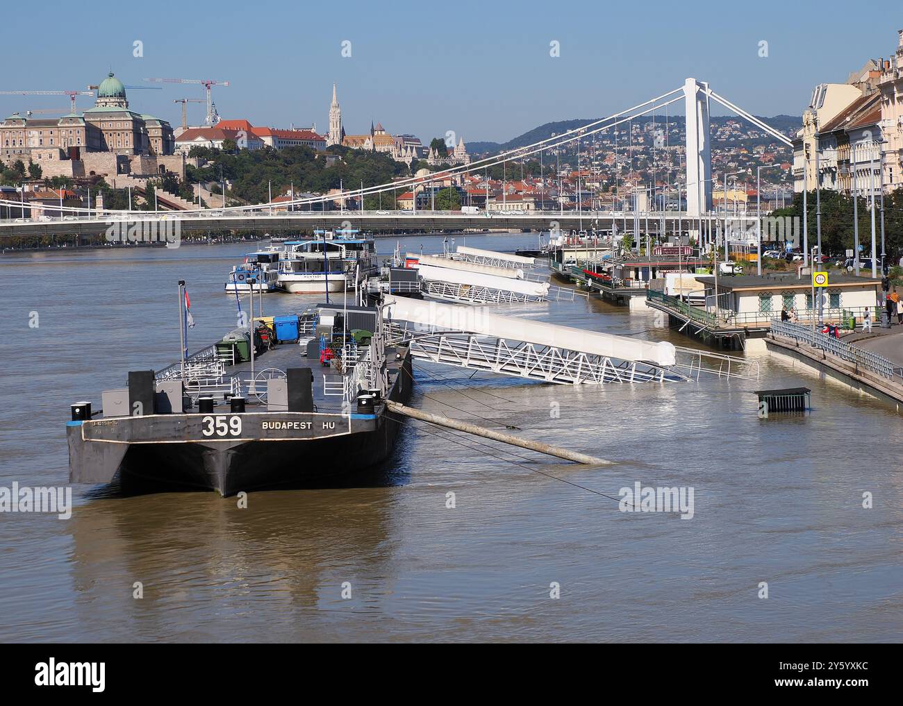 Danube river flood in Budapest, 21th September 2024, Budapest, Hungary ...