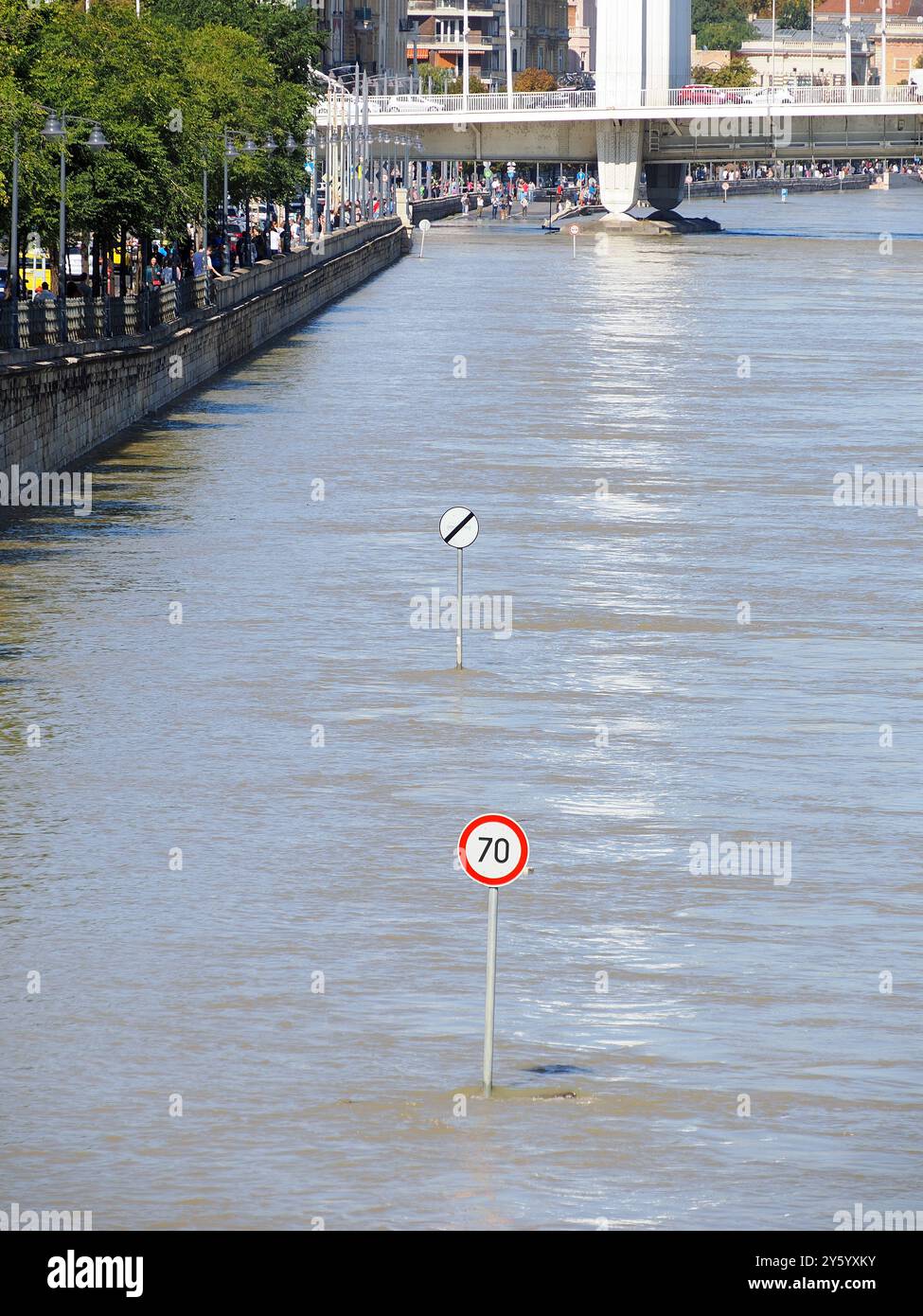 Danube river flood in Budapest, 21th September 2024, Budapest, Hungary ...