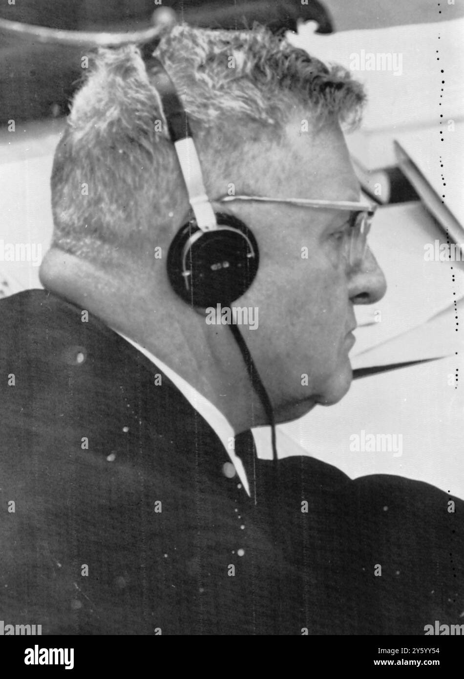 GIDEON HAUSNER LISTENS TO EICHMANN TRIAL / 12 APRIL 1961 Stock Photo ...
